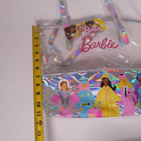 Barbie | Accessories | Barbie Tote Bag Clear Iridescent Large New Nwt ...